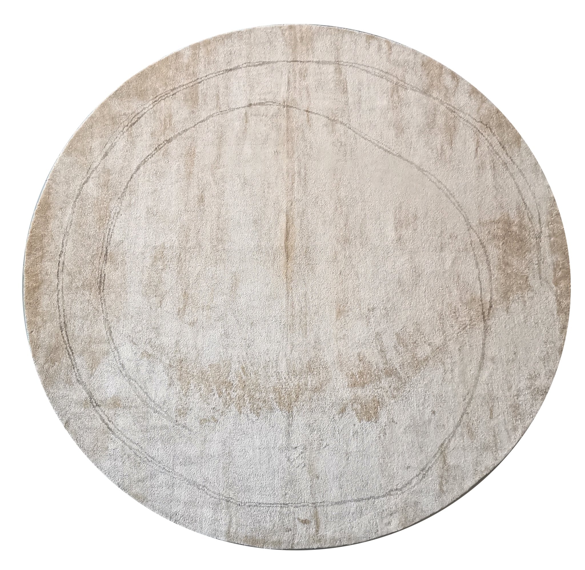 RIVER Rug | Hand-Knotted Bamboo Silk | Round Infinite River Design ...