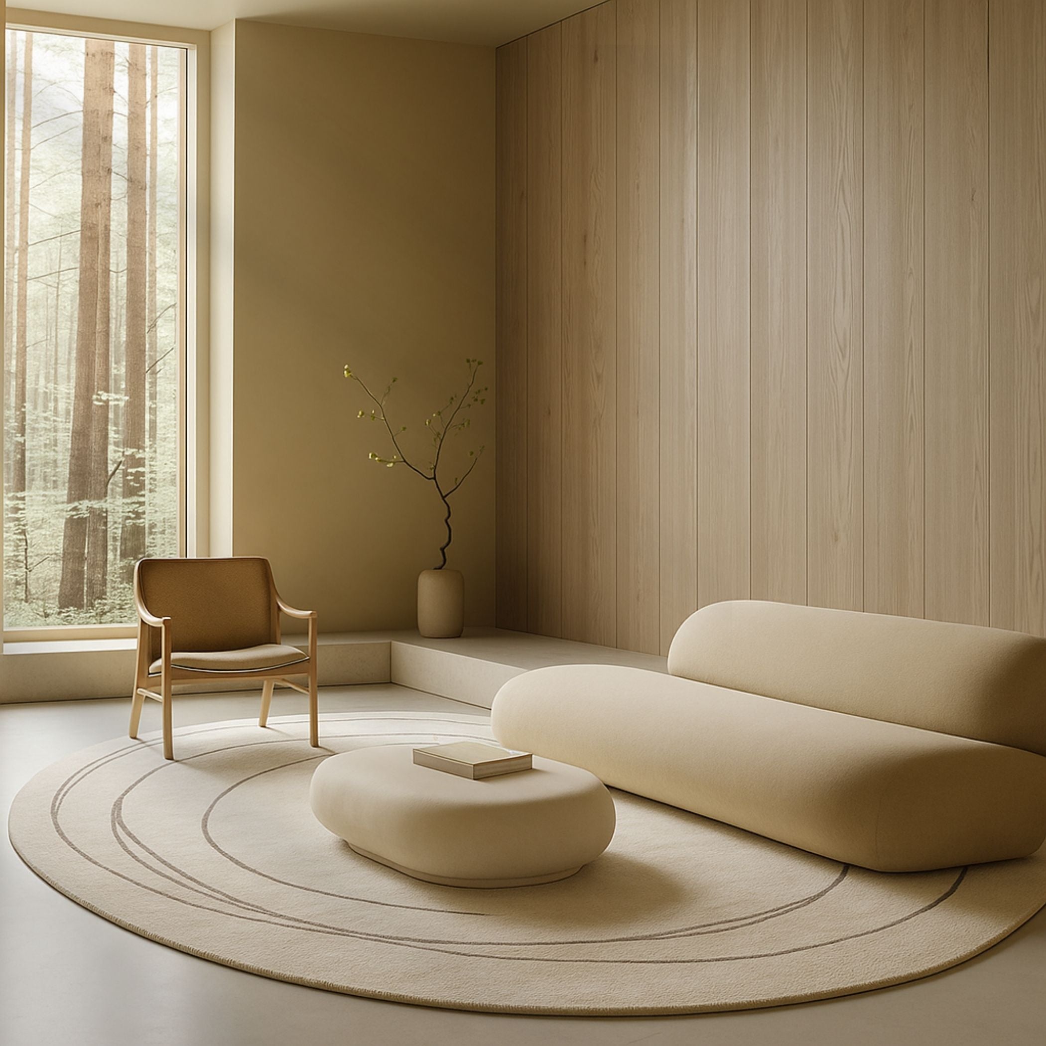 RIVER Rug | Handmade Bamboo Silk | Round Infinite River Design ...